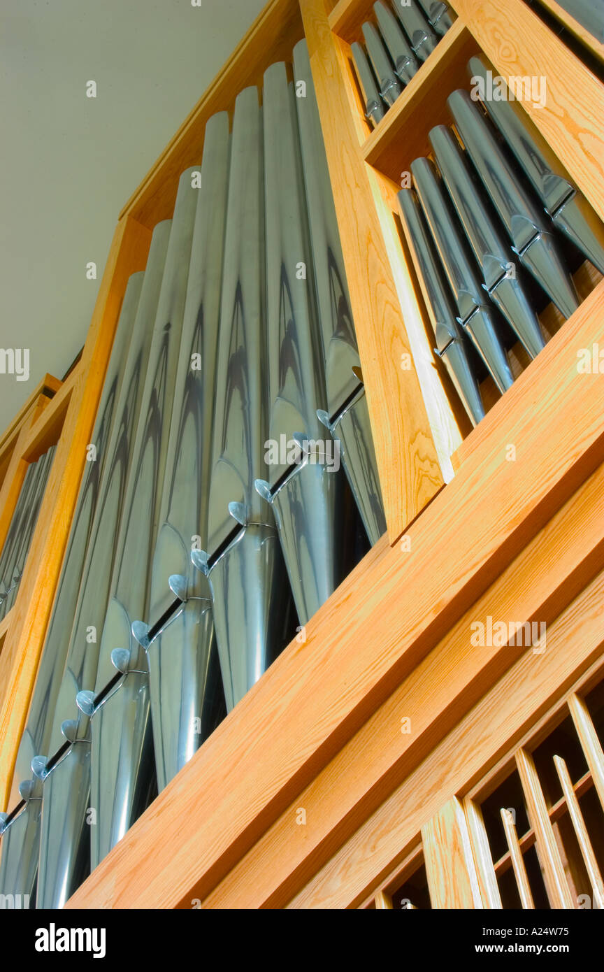 Bank of pipe organ pipes Stock Photo - Alamy