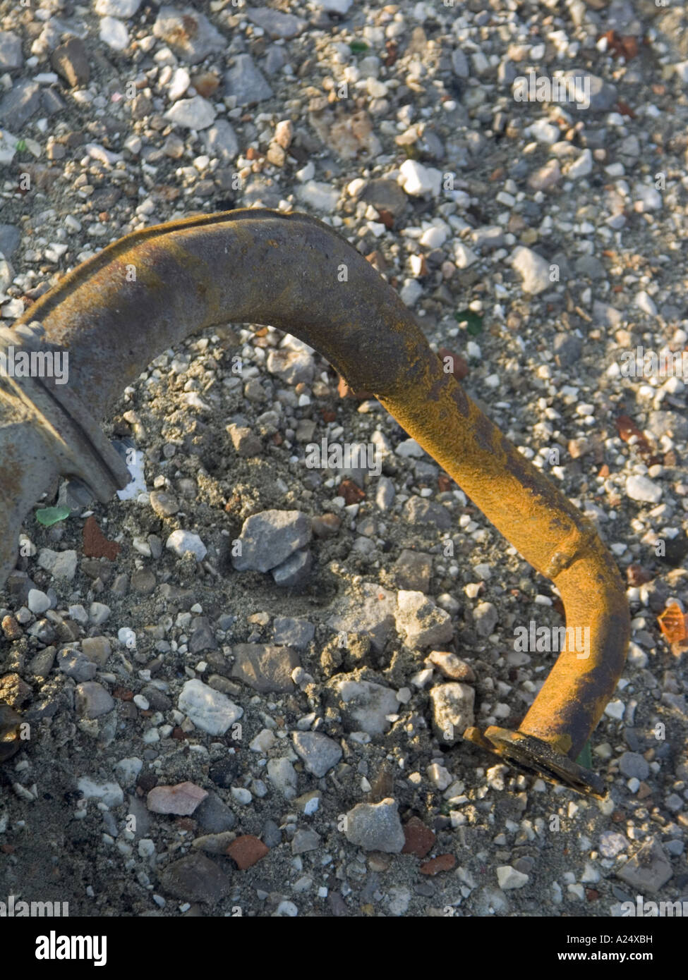 iron marmitta on the sand of Villaggio coppola, pollution of Naples ...