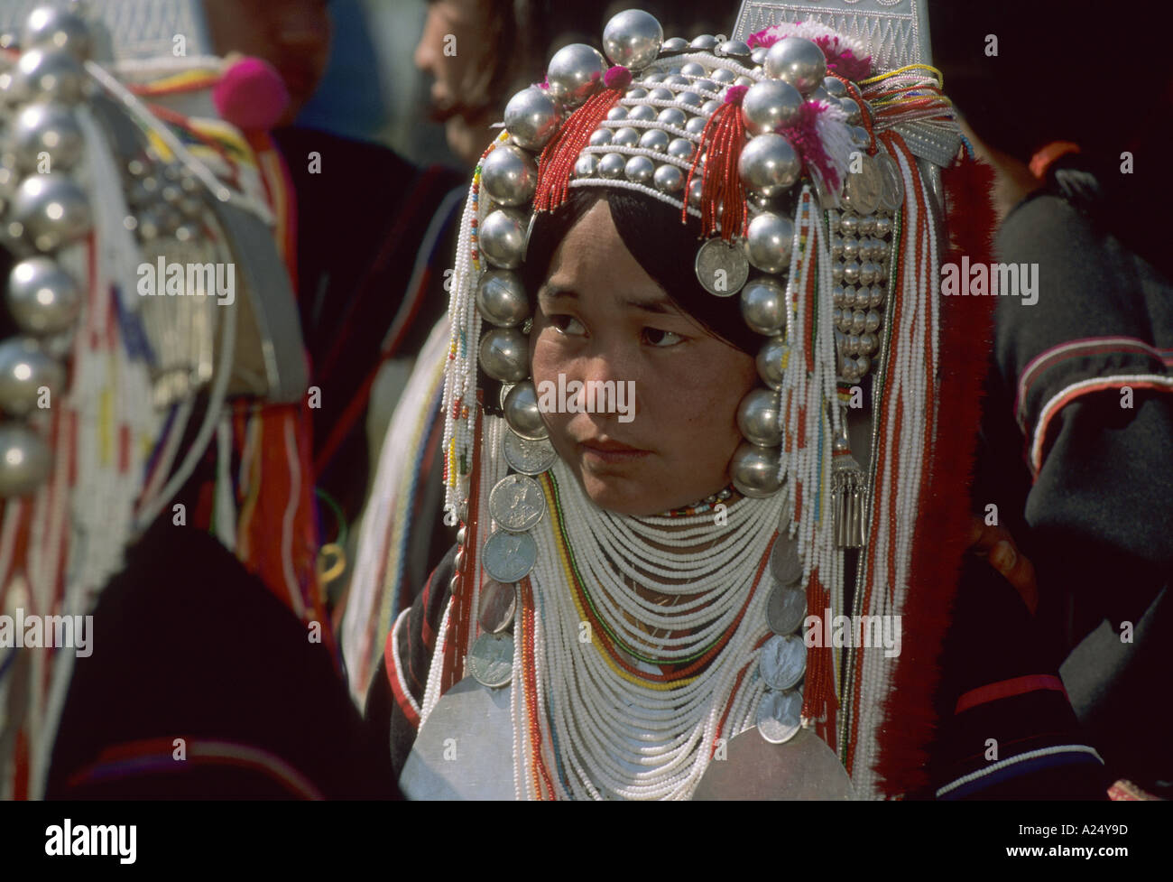 Woman the akha tribe in traditional dress hi-res stock photography and ...