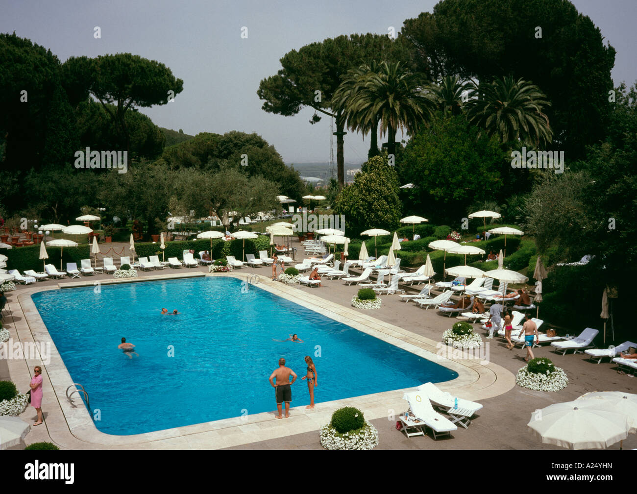 Swimming Pool in a Roman Hotel, Italy Stock Photo - Alamy