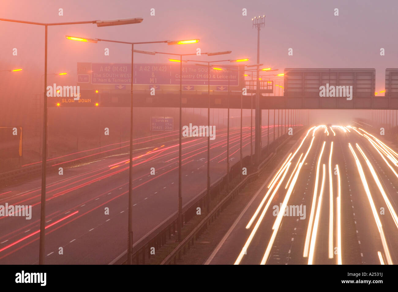 Lamp post night motorway hi-res stock photography and images - Alamy