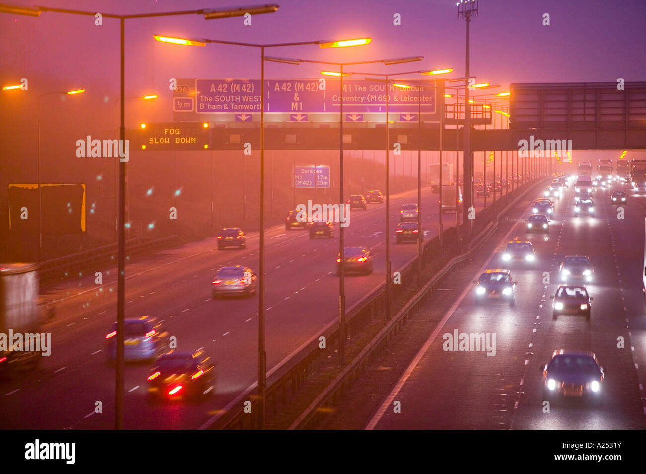 Lamp post night motorway hi-res stock photography and images - Alamy