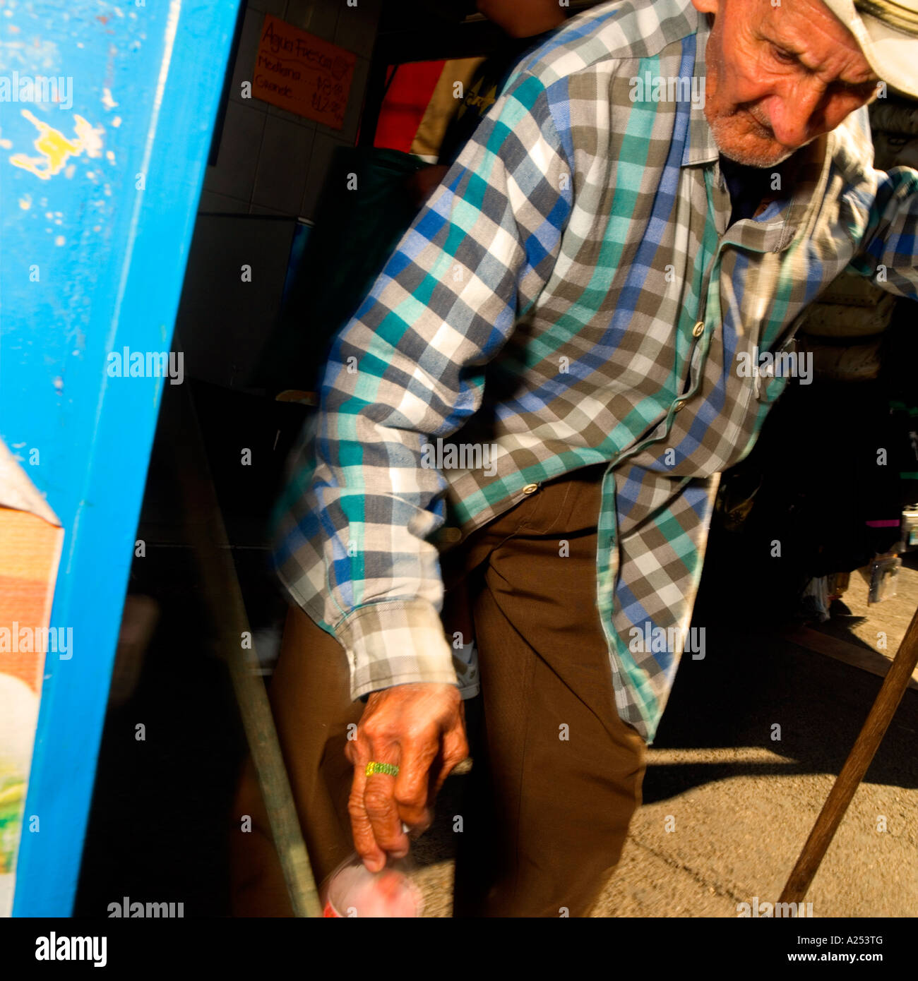Old man begging on the streets of Mazatlan Mexico Stock Photo - Alamy