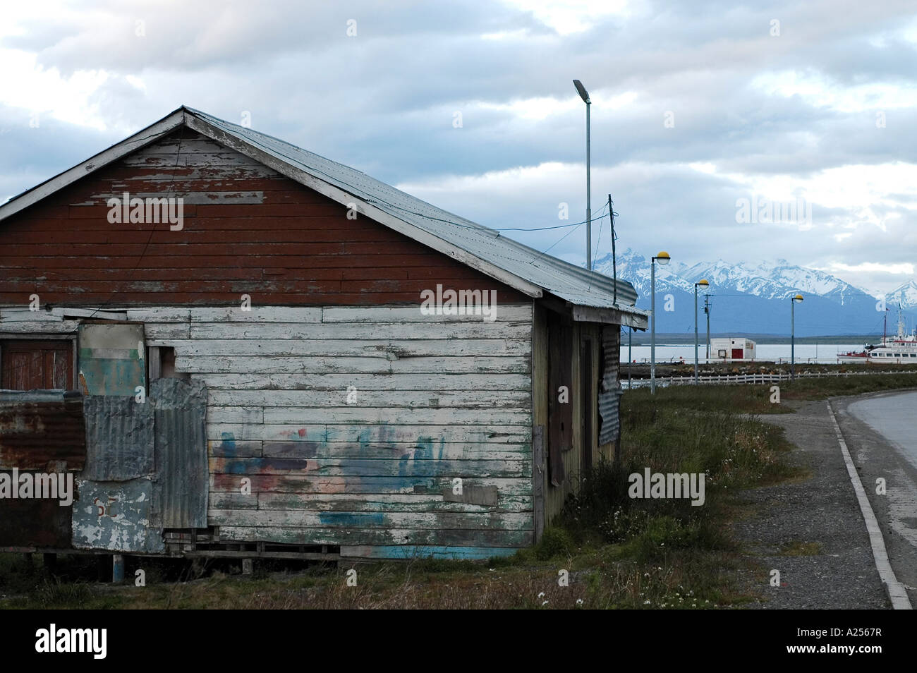 Rotting Building, Ultima Esperanza Bay, Puerto Natales, Chile Stock ...