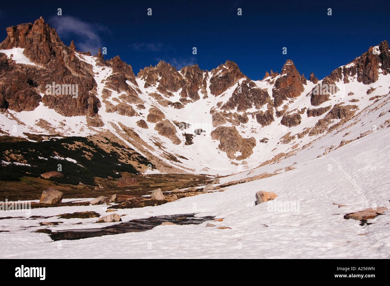 Valley near refugio Frey, Bariloche, Patagonia, Argentina Stock Photo ...