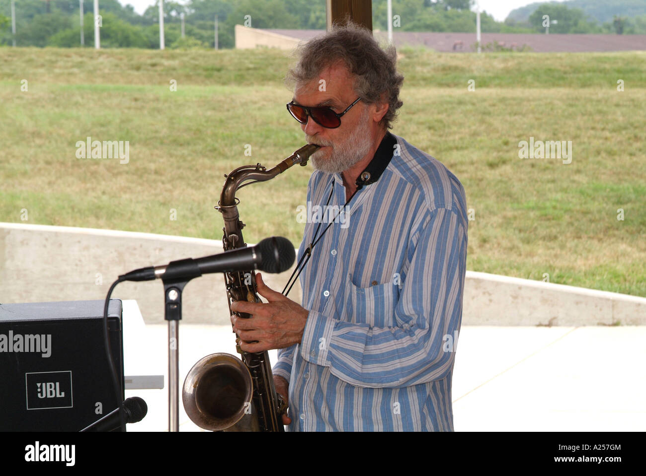 man playing clarinet at an outdoor concert in Bladensburg, Md Stock ...