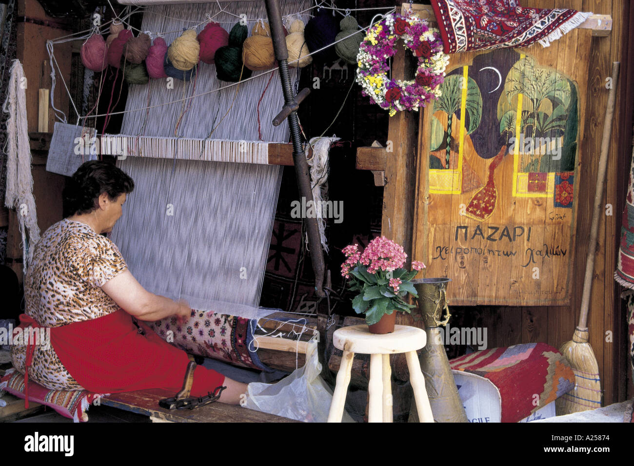 Greek woman weaving hi-res stock photography and images - Alamy