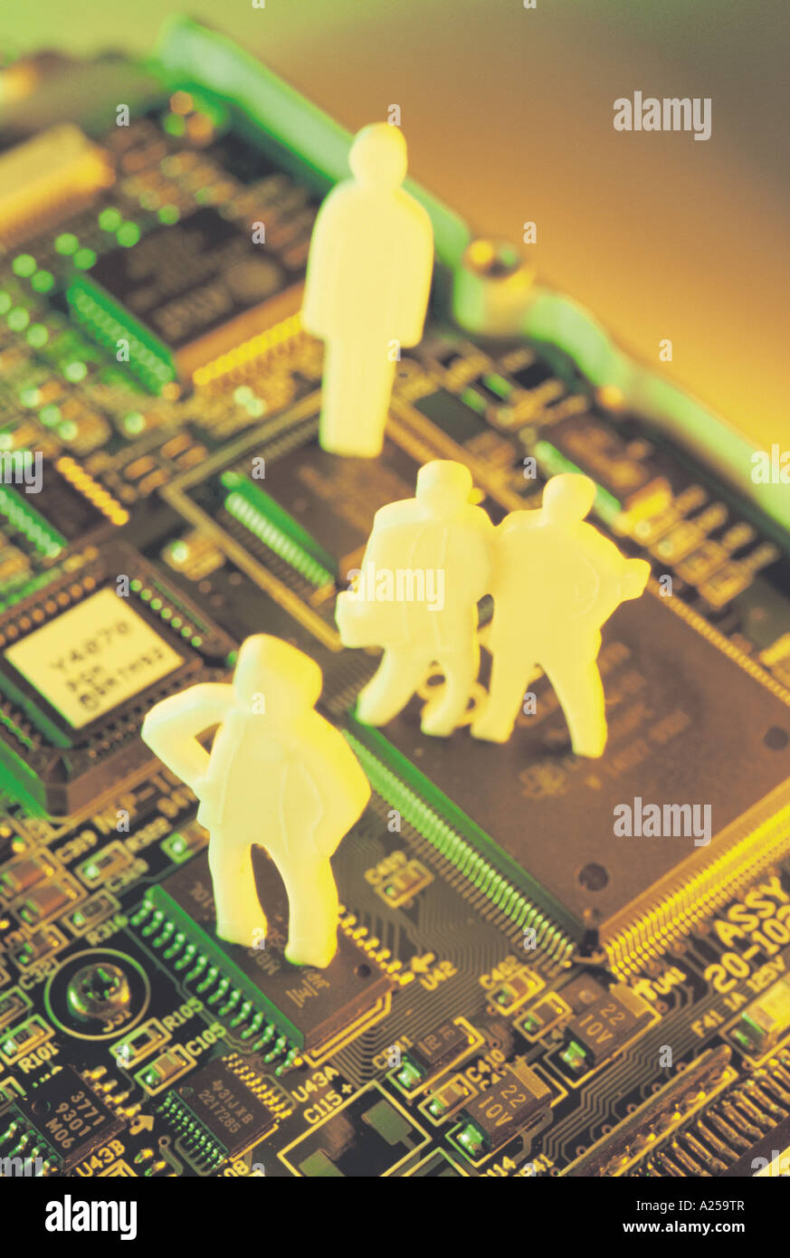 Figures on Computer Chips Stock Photo - Alamy