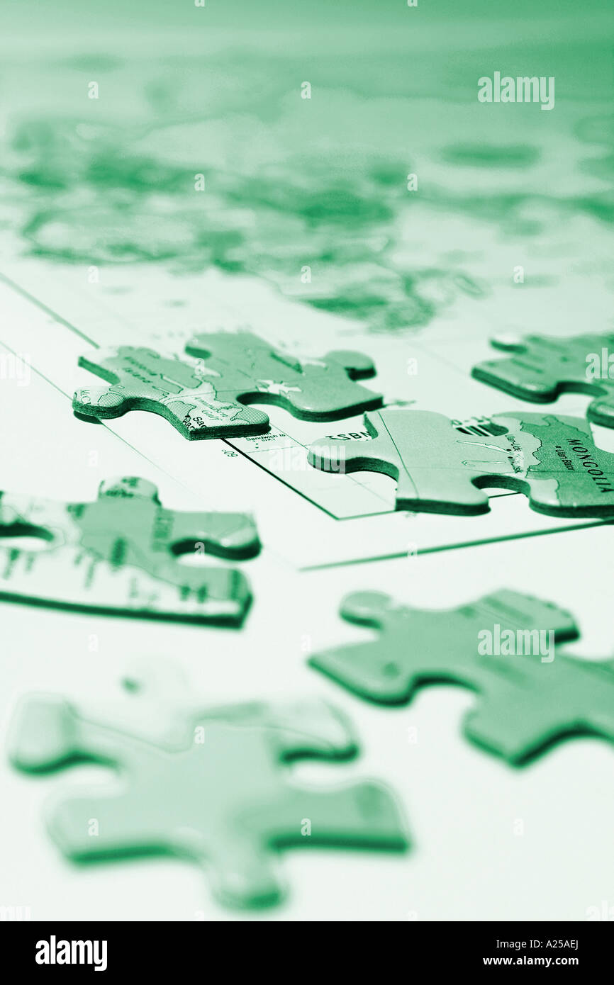 World Map Puzzle Pieces Stock Photo - Alamy