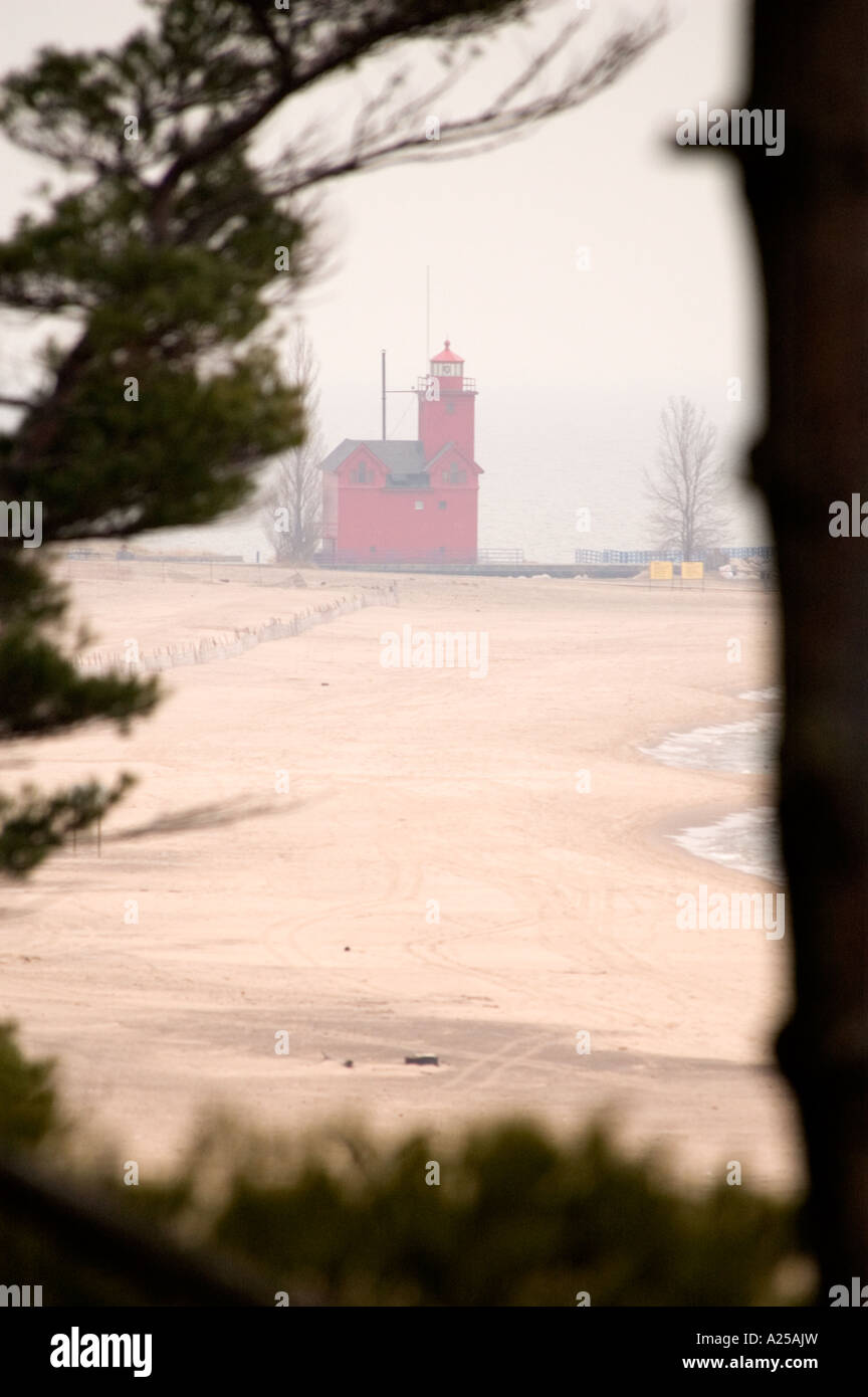 Big Red Lighthouse at Holland Michigan USA Stock Photo - Alamy
