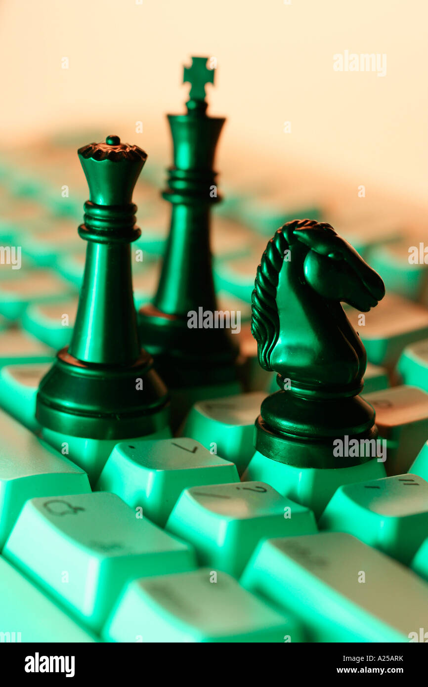 Chess pieces on computer keyboard hi-res stock photography and images ...