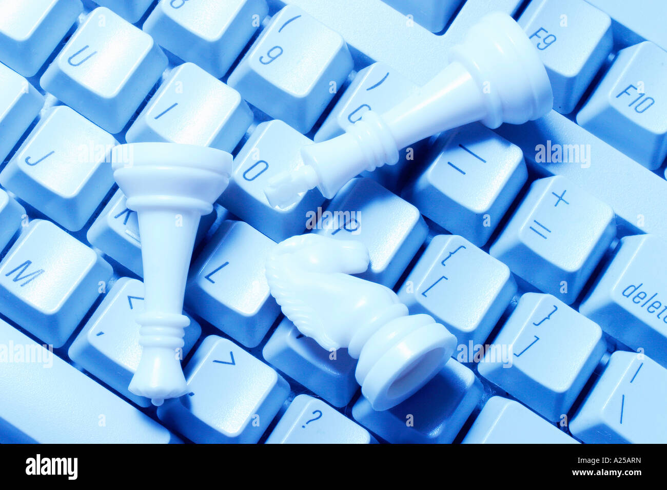 Chess Pieces on Computer Keyboard Stock Photo - Alamy