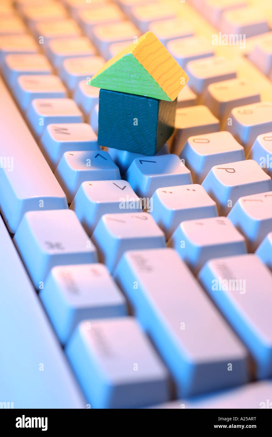 House Model on Computer Keyboard Stock Photo - Alamy