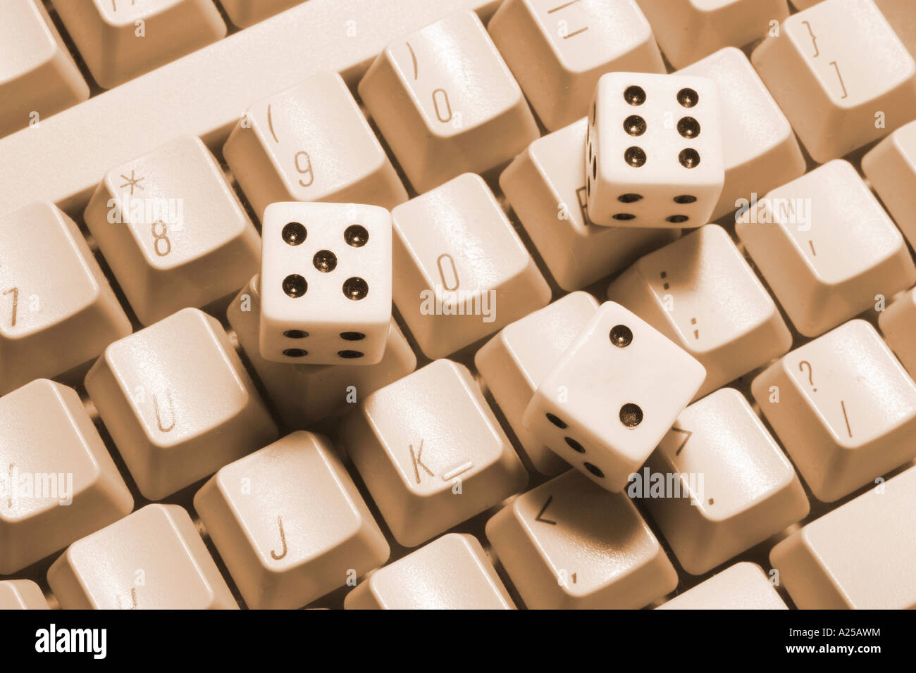 Dice on Keyboard Stock Photo - Alamy