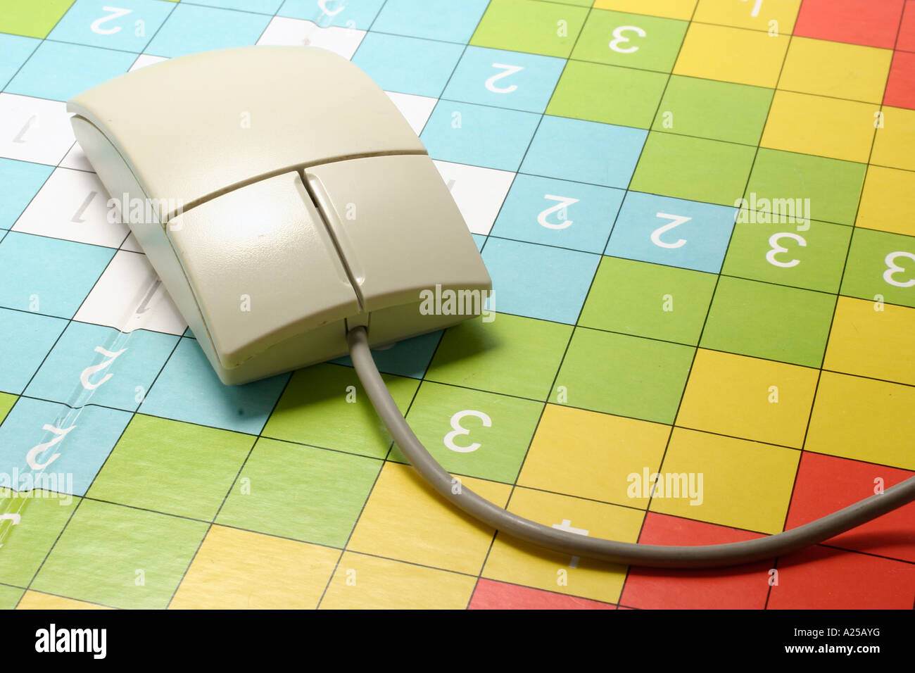 Computer Mouse on Game Board Stock Photo - Alamy