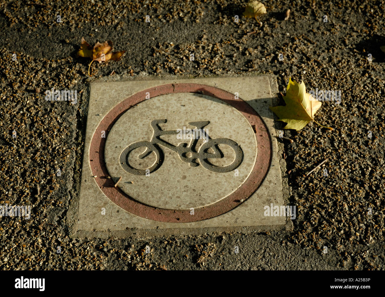 Bicycle Track Sign, Hyde Park , London, United Kingdom Stock Photo - Alamy