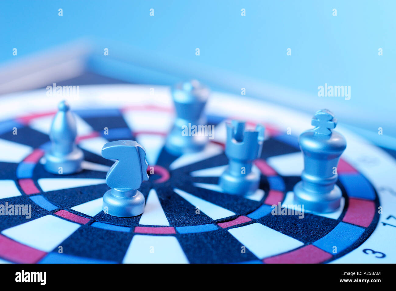 Chess Pieces on Dart Board Stock Photo - Alamy