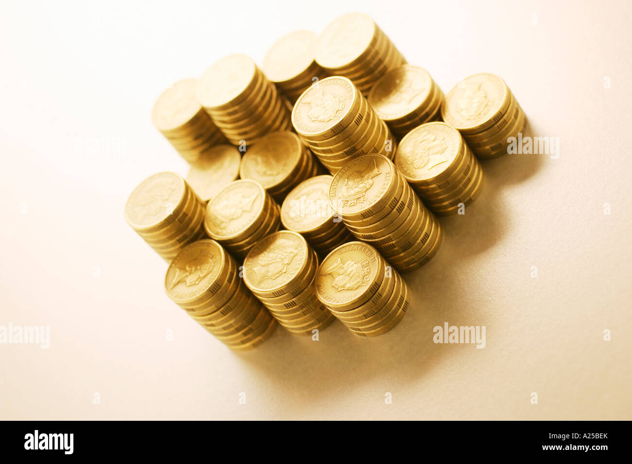 Stacks of Coins Stock Photo - Alamy