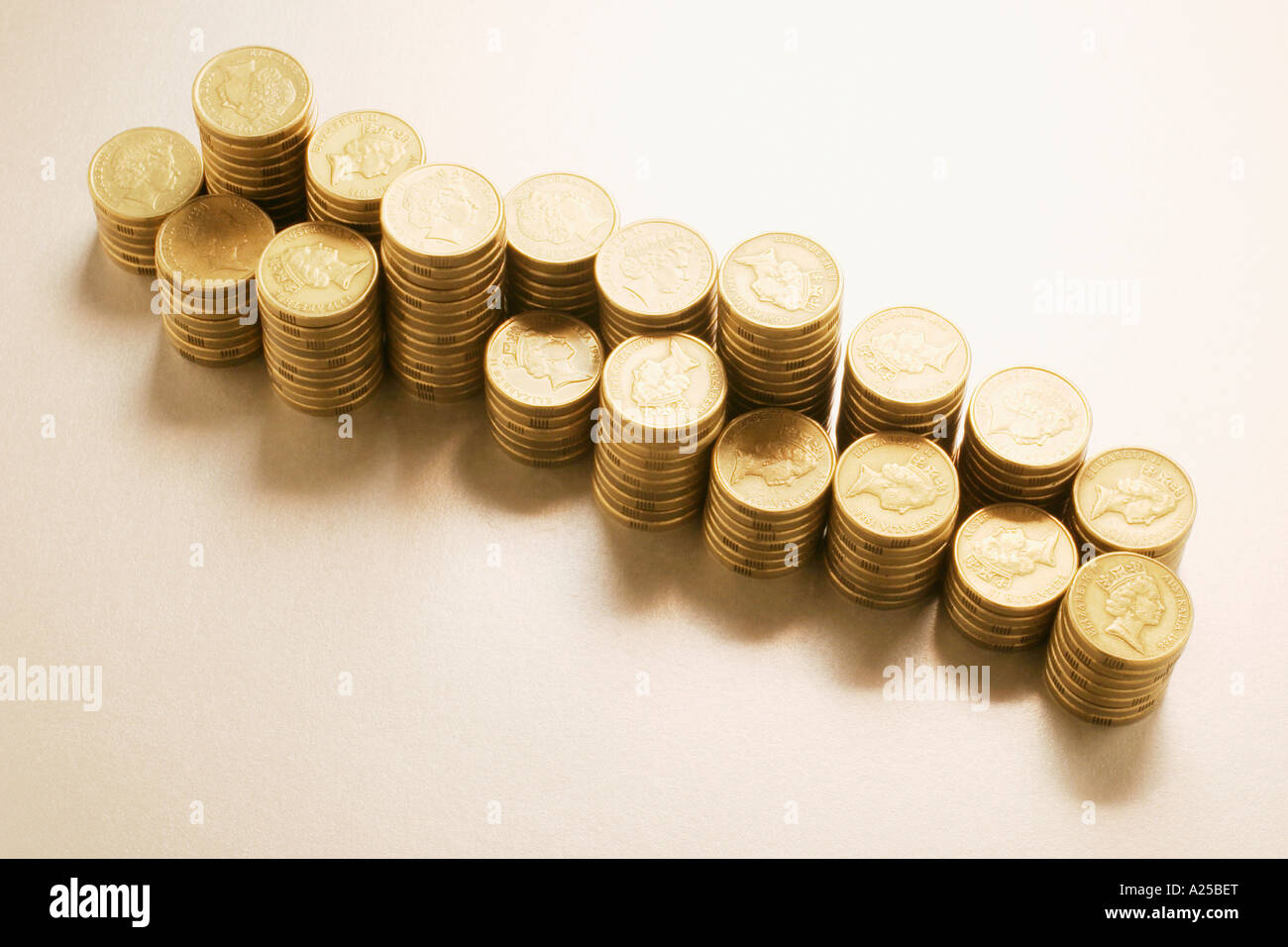 Stacks of Coins Stock Photo - Alamy