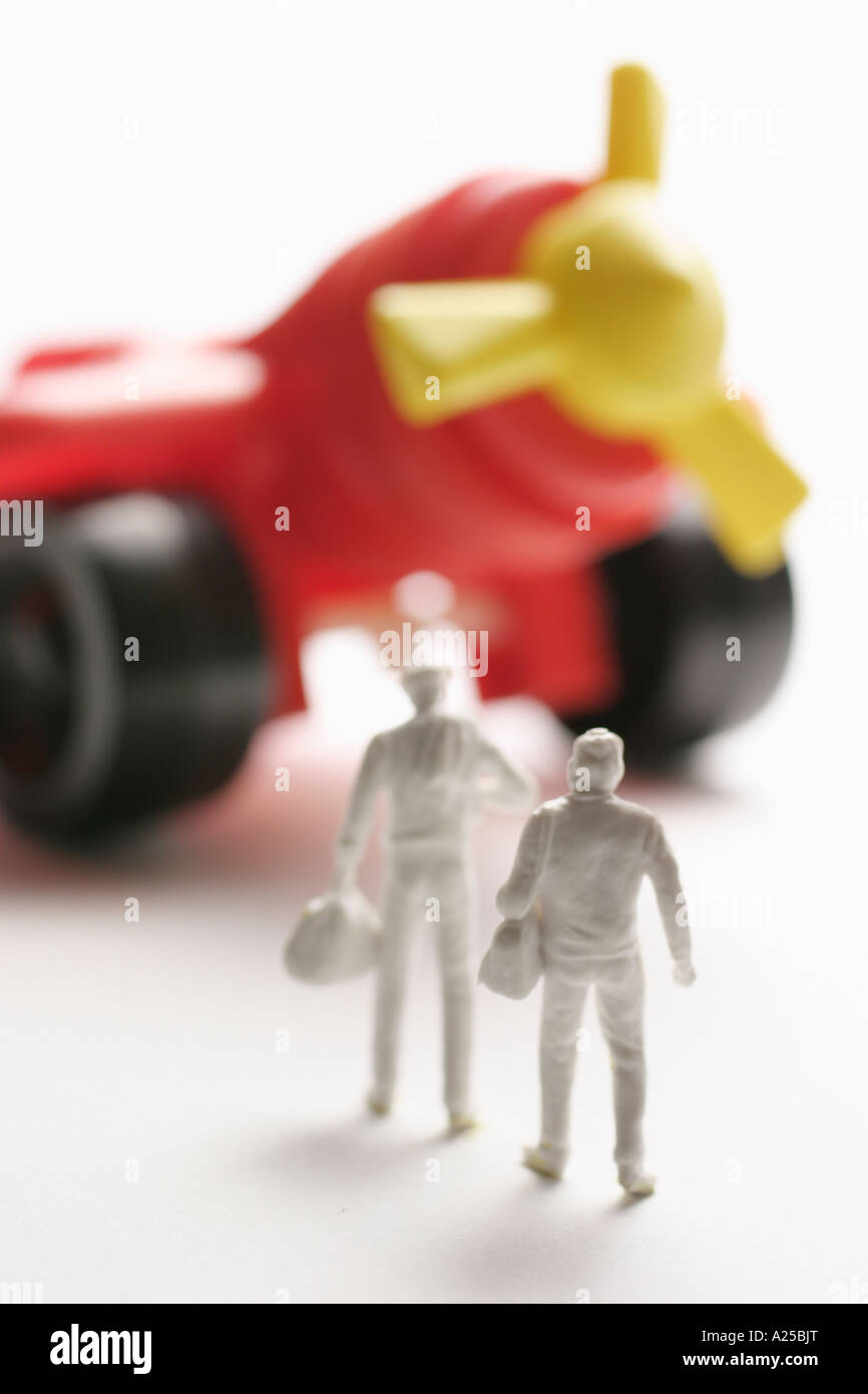 Toy Plane with Figures Stock Photo - Alamy