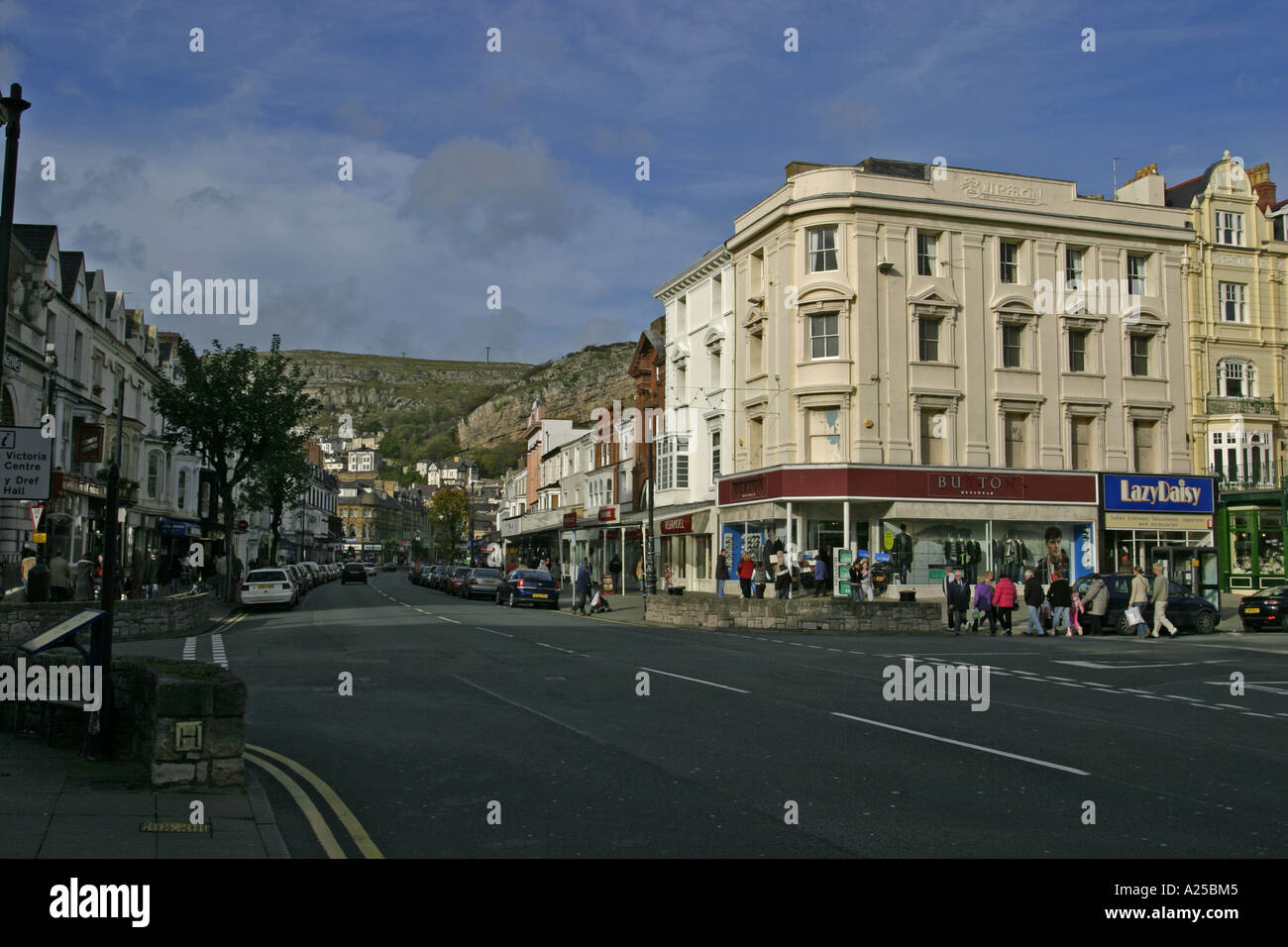 Shops Town Centre Llandudno North West Wales Stock Photo - Alamy