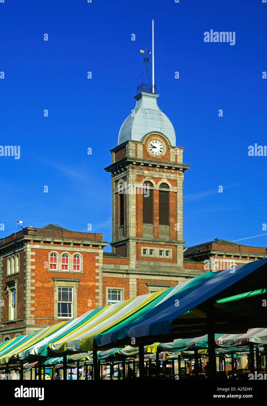 The Market Hall in Chesterfield Marketplace England UK Stock Photo - Alamy