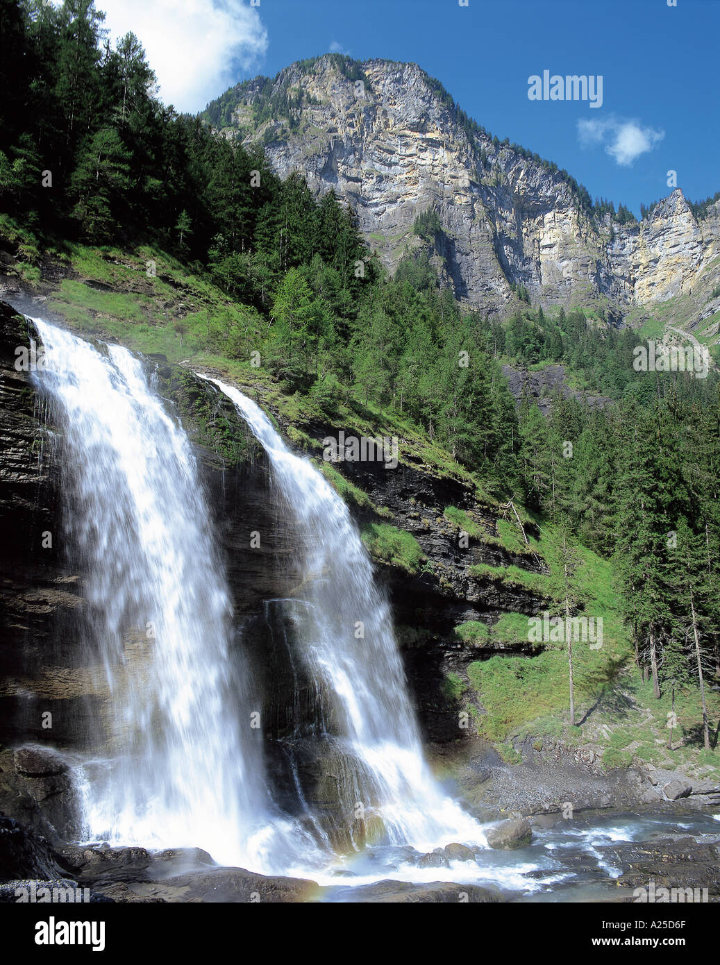 DOUBLE WATERFALL FRANCE Stock Photo - Alamy