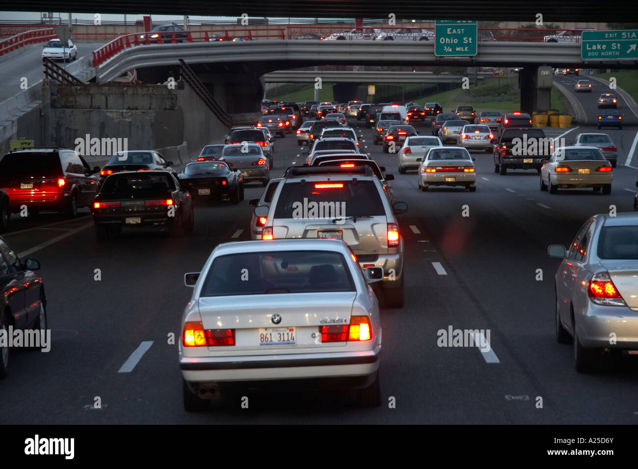 Chicago rush hour traffic Stock Photo - Alamy