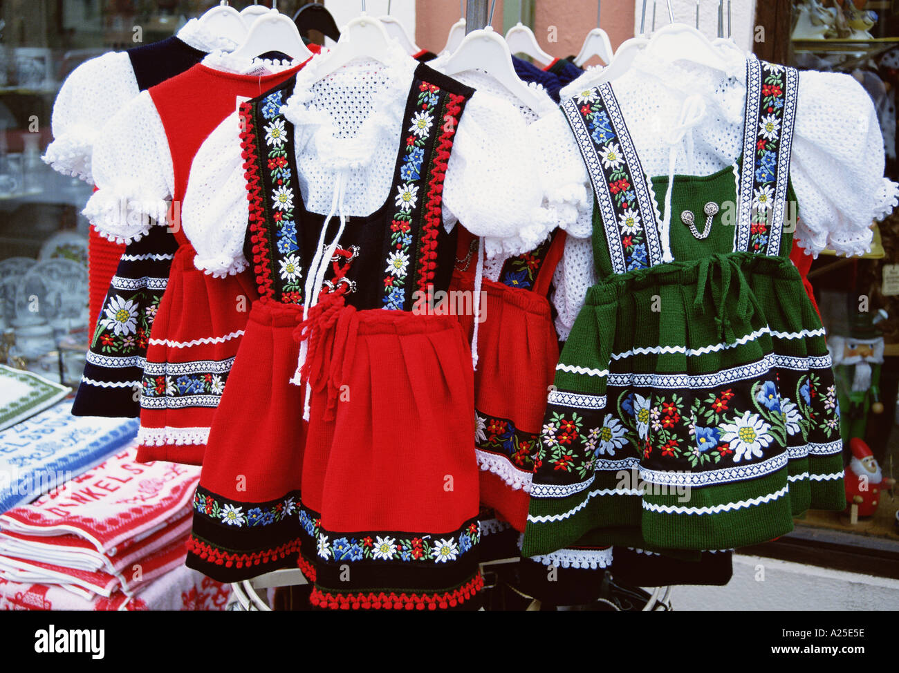 TRADITIONAL CHILDRENS CLOTHES IN SHOP DINKELSBUEHL GERMANY Stock Photo ...
