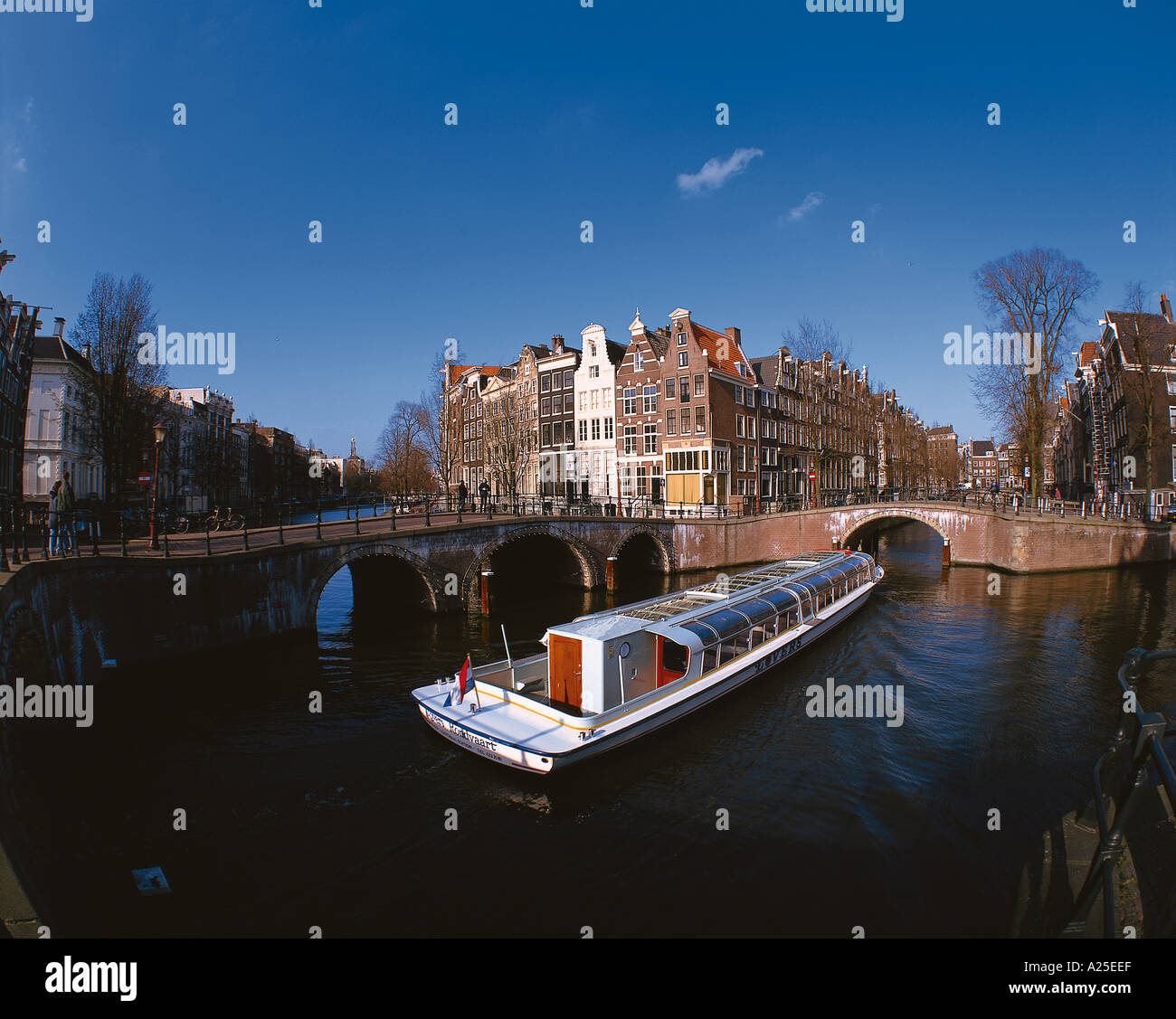 CANAL BOAT AMSTERDAM HOLLAND Stock Photo - Alamy