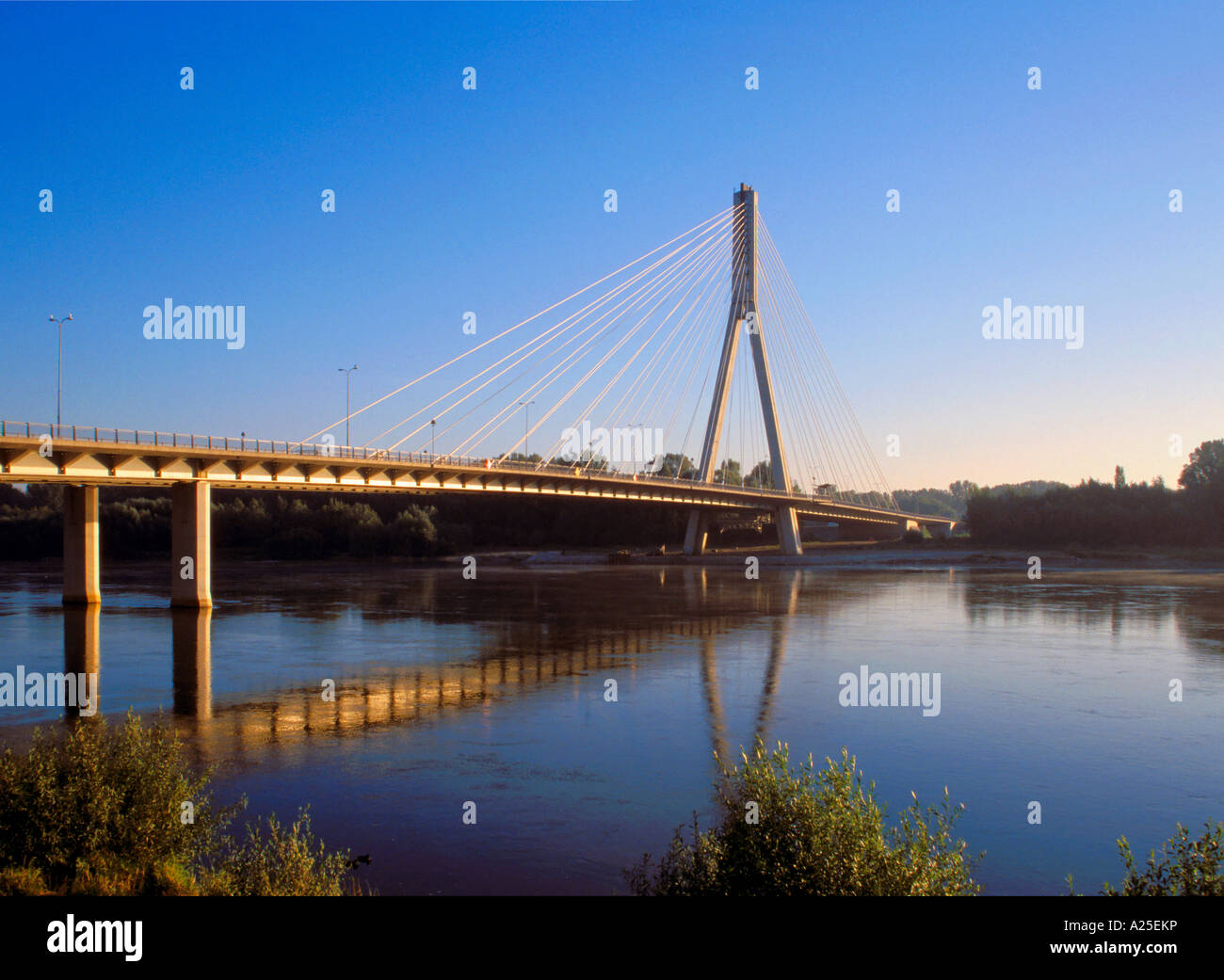 Swietokrzyski Suspension Bridge Poland Warsaw Stock Photo - Alamy
