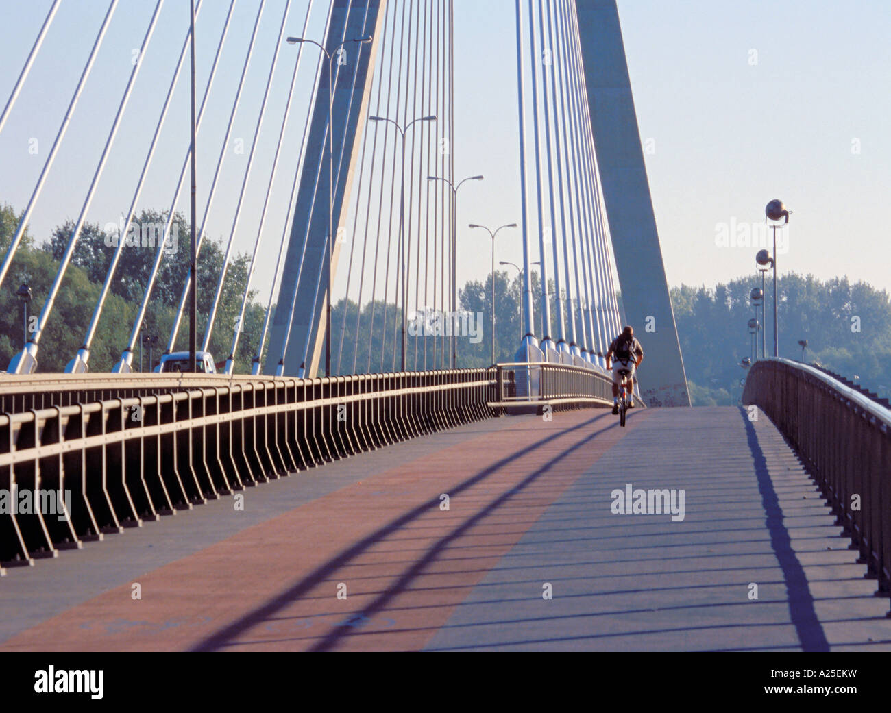 Swietokrzyski Suspension Bridge Poland Warsaw Stock Photo - Alamy