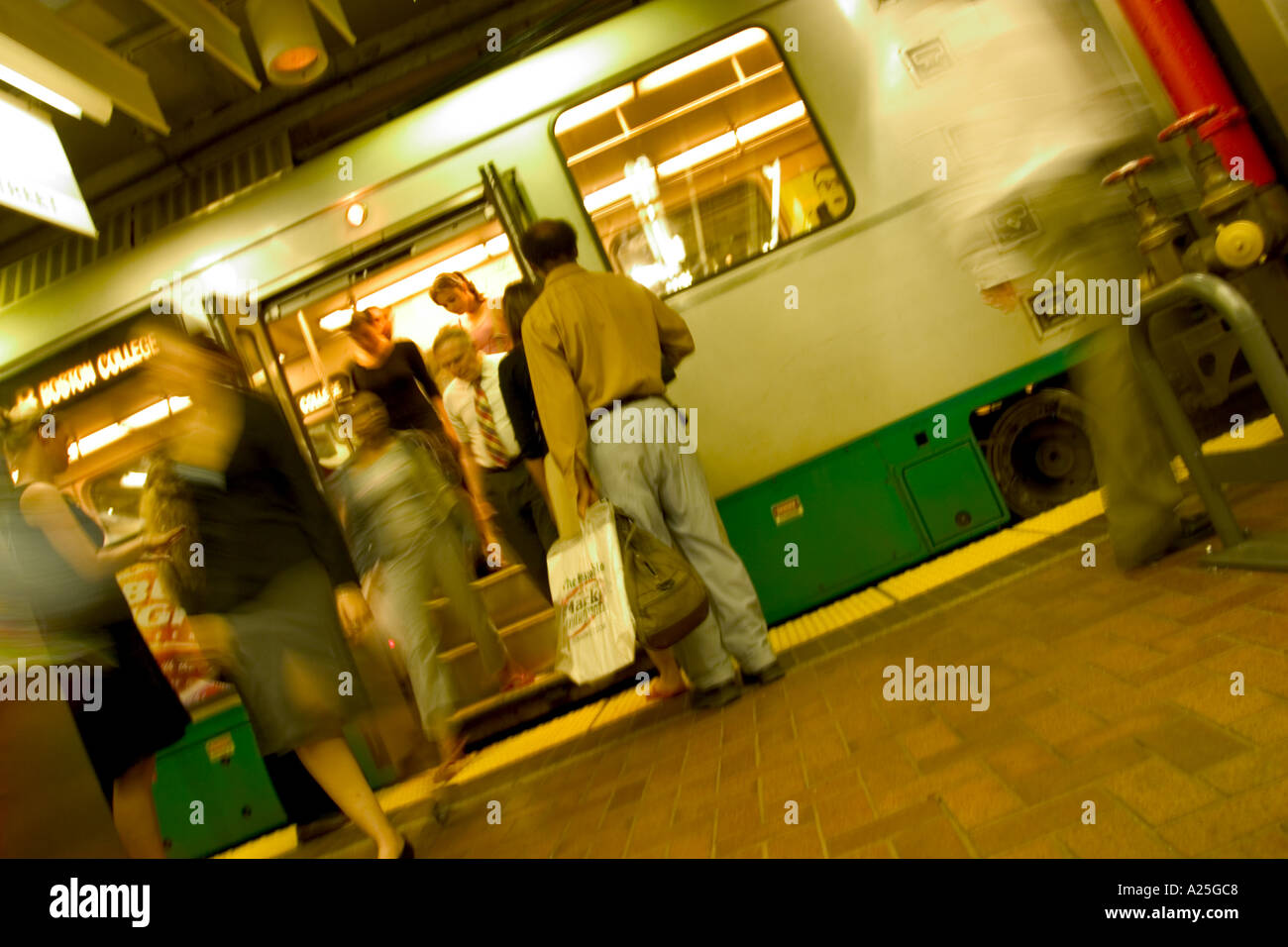 People entering and exiting a subway train Stock Photo - Alamy