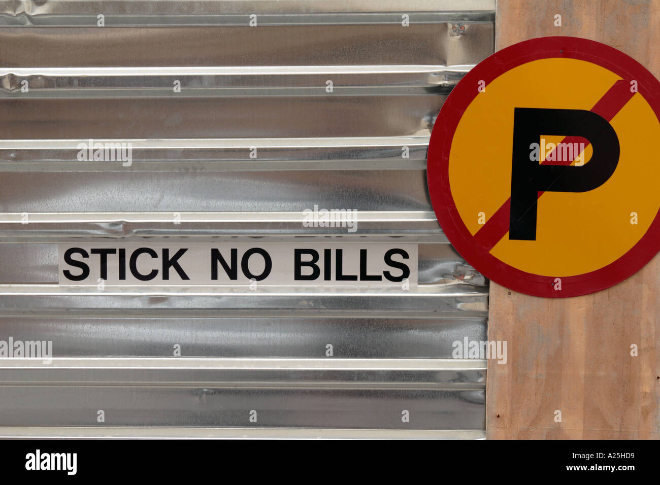 parking and stick no bills signs Cape Town South Africa Stock Photo - Alamy