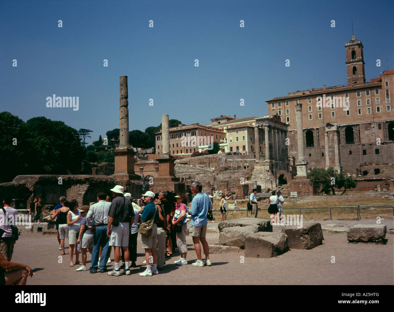 Forum Romanum in Rome with tourists Stock Photo - Alamy