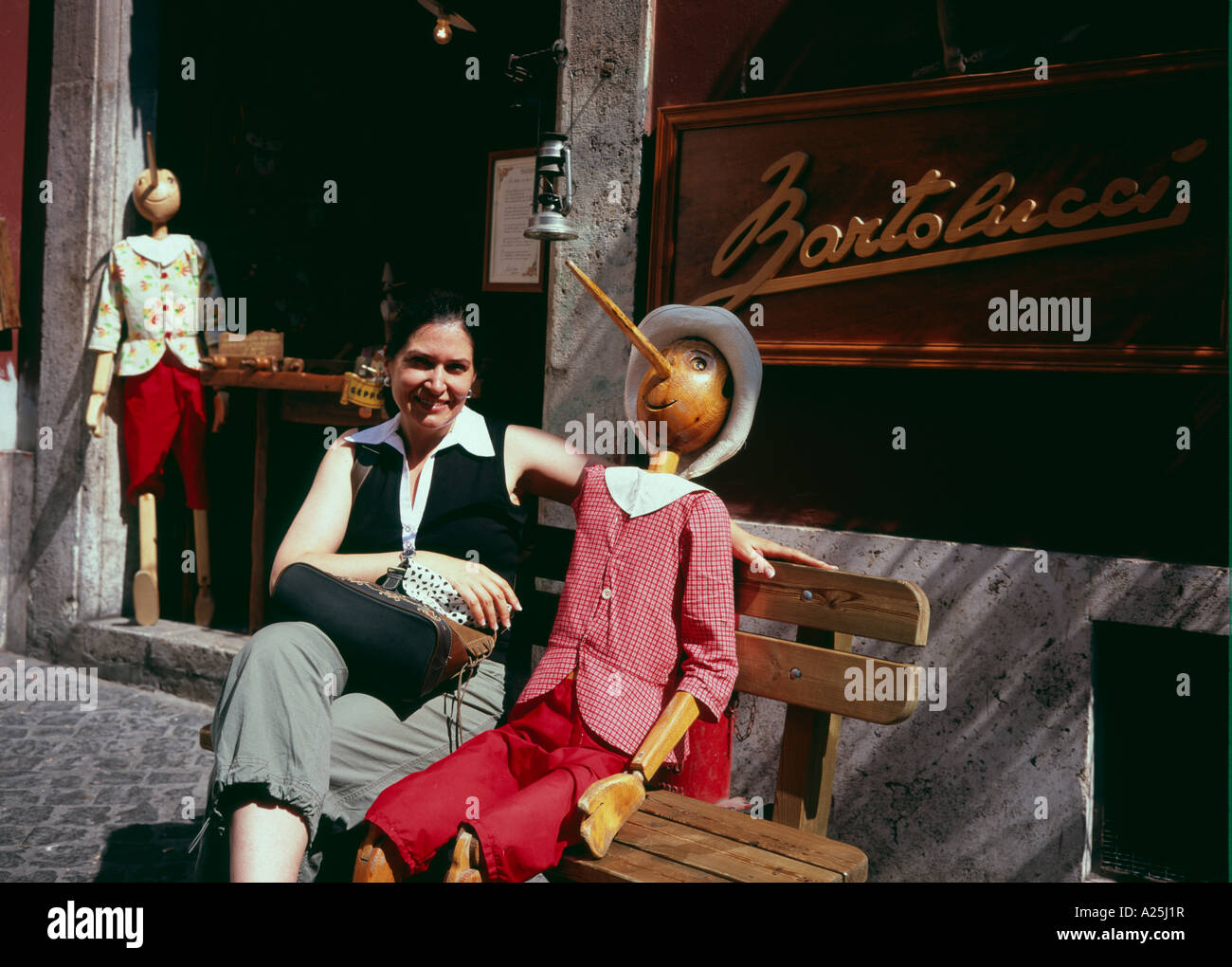 Pinocchio and tourist in Rome, Italy Stock Photo - Alamy