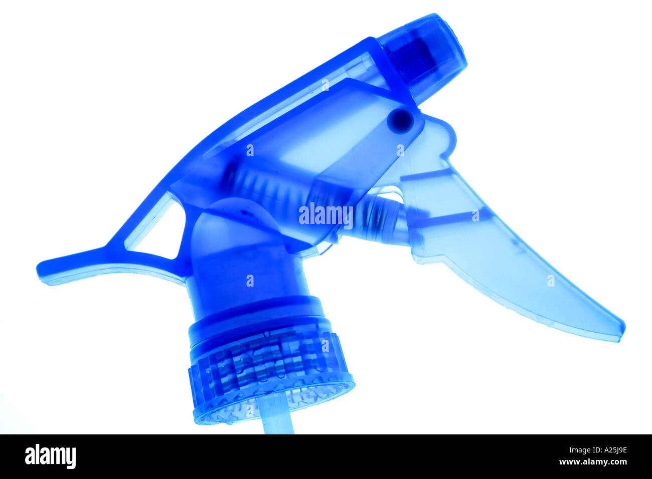 Blue plastic Spray gun atomizer against white background Stock Photo ...