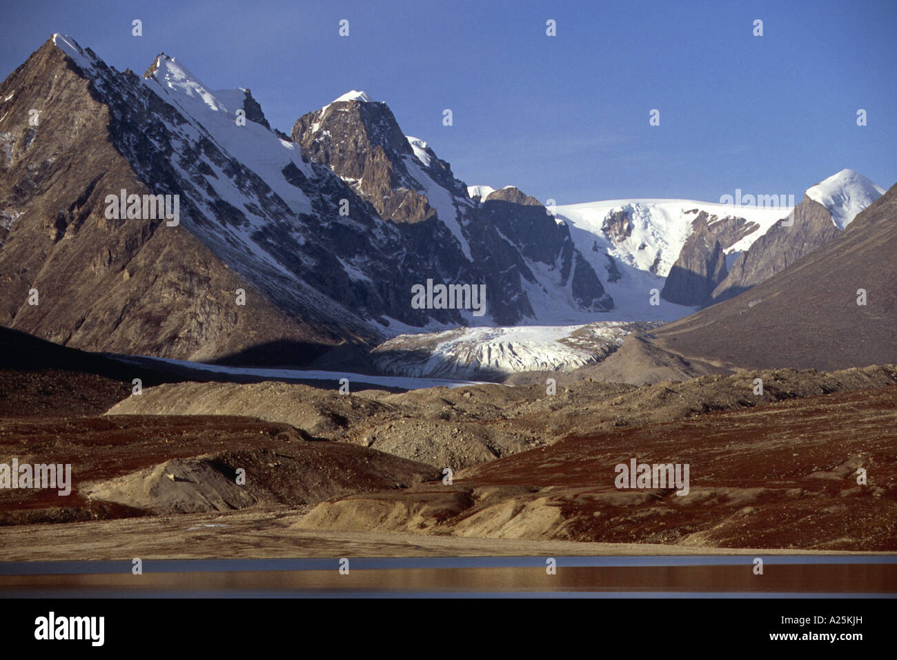 glacier at Alpefjord, Greenland, East Greenland, Groenland Nationalpark ...