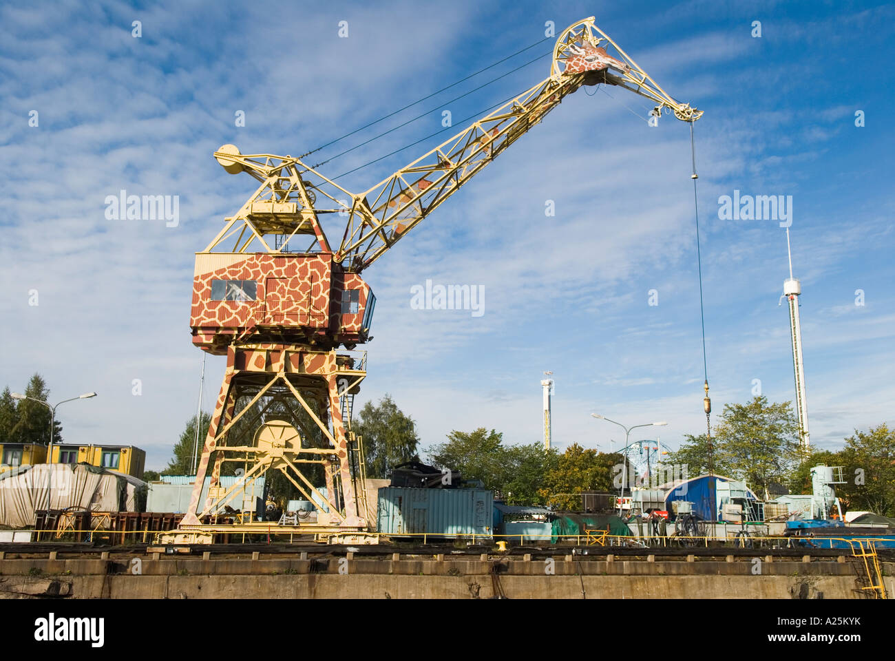 Crane at boatyard in Stockholm, Sweden Stock Photo - Alamy