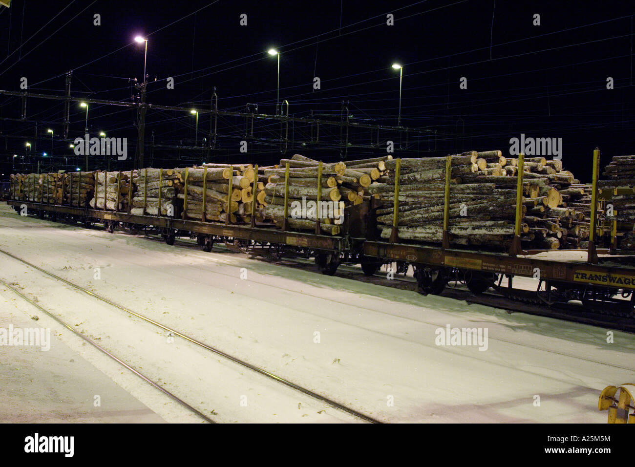 Timber transport in Sweden Stock Photo - Alamy
