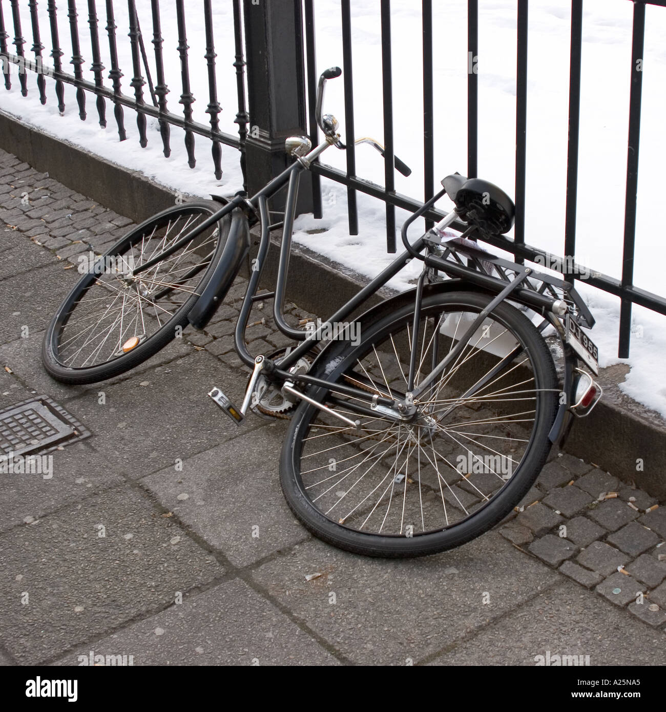 Bicycle on ground Stock Photo - Alamy