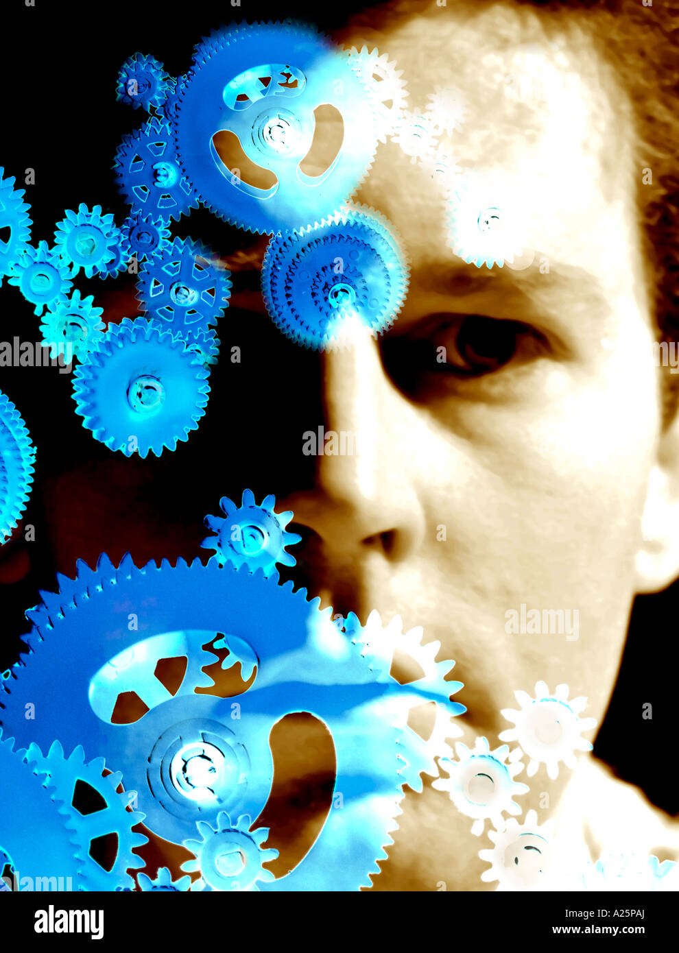 Cogs man machine concept hi-res stock photography and images - Alamy