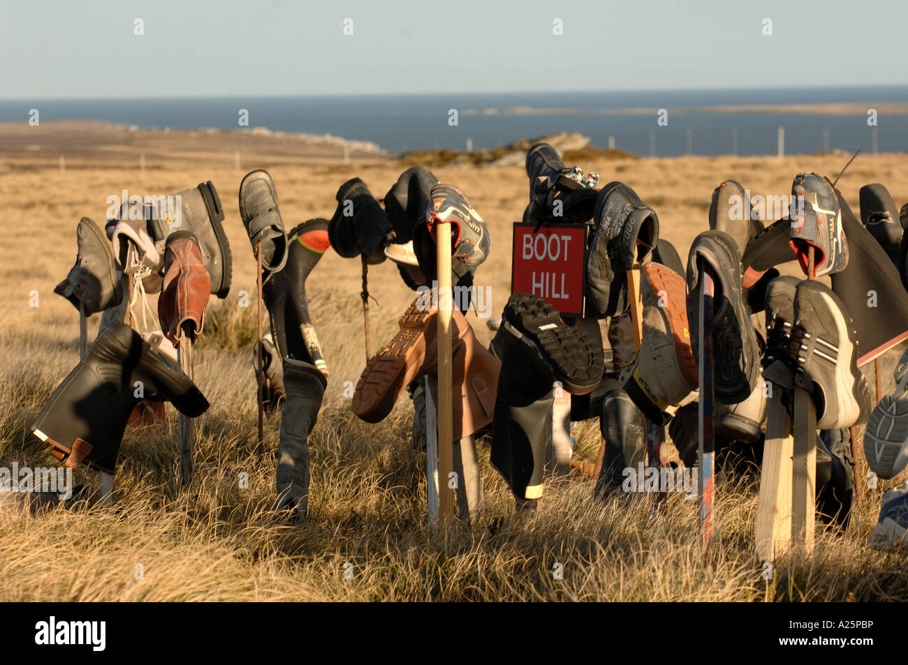falkland islands war south atlantic sunset night boot hill sculpture ...