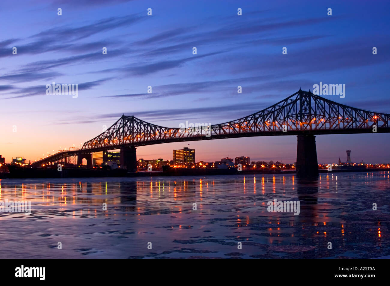 Jacques Cartier Bridge, Saint Lawrence River, Montreal, Quebec, Canada ...