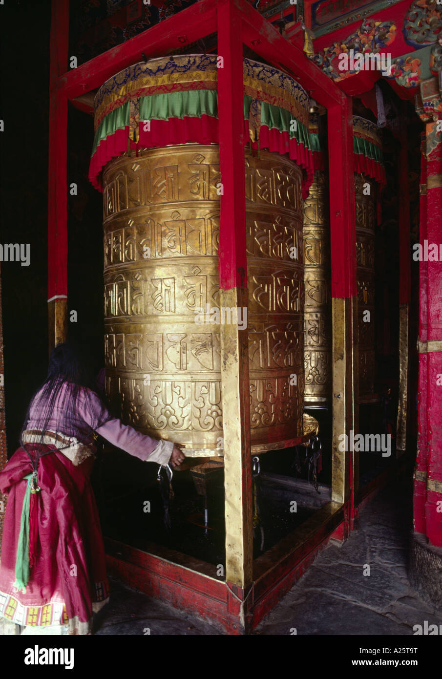 Rotating praying wheels hi-res stock photography and images - Alamy
