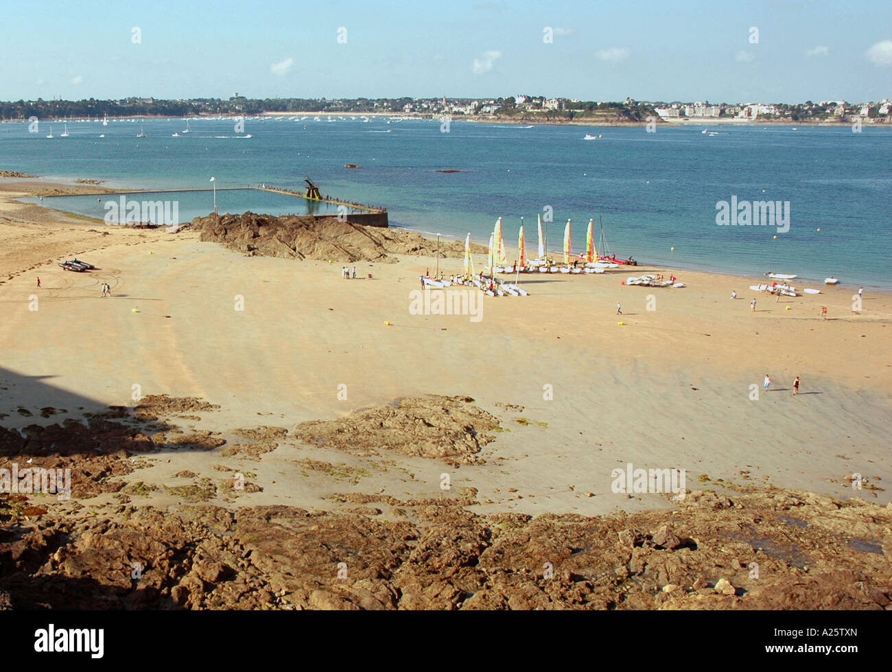 Panoramic View Saint Malo Seafront & Beach Bretagne Sant San S Maloù ...