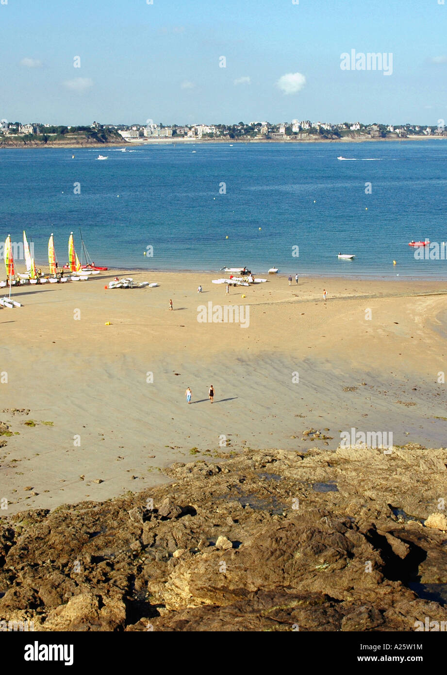 Panoramic View Saint Malo Seafront & Beach Bretagne Sant San S Maloù ...