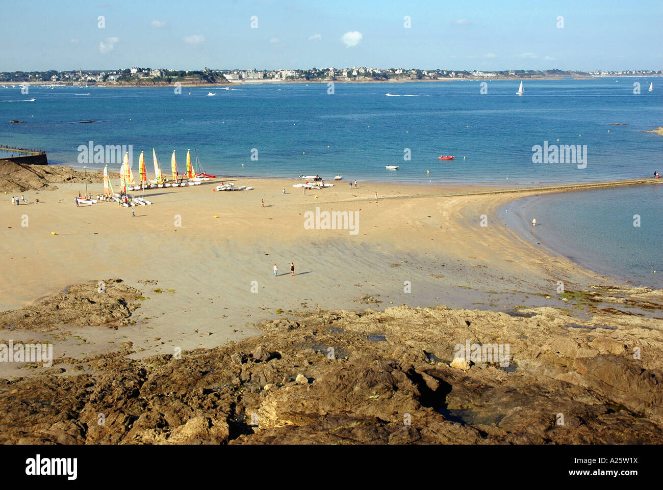 Panoramic View Saint Malo Seafront & Beach Bretagne Sant San S Maloù ...