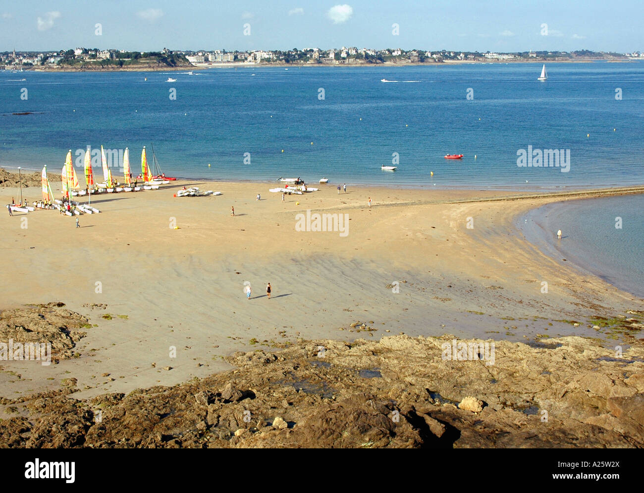 Panoramic View Saint Malo Seafront & Beach Bretagne Sant San S Maloù ...