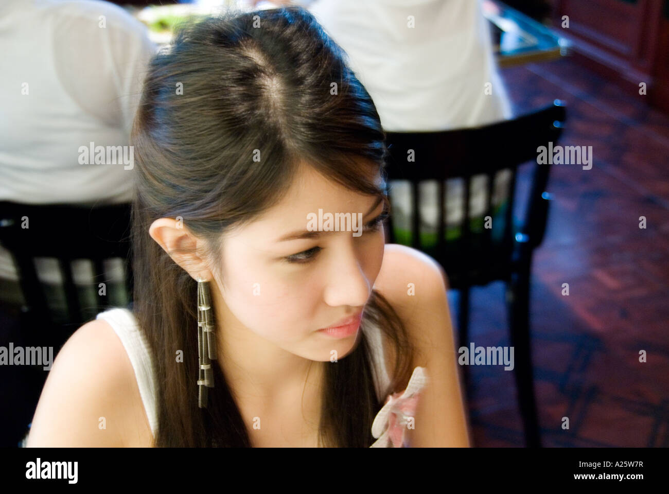 Pov Image Of A Young Thai Woman Having Lunch In An Upscale Restaurant In Paragon Siam Mall